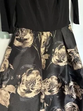 le chateau | Dresses | Le Chateau Floral Fitandflare Dress Blackbeige ...